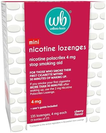 Amazon.com: Wellness Basics Mini Nicotine Lozenge 4mg | Stop Smoking ...