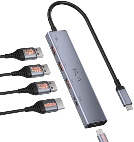 Amazon.com: 4-Port USB C Hub with 4K@60Hz Displayport, 3 USBC 3.2 ...