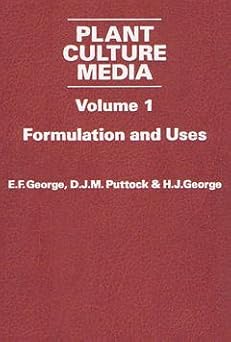 Amazon | Formulations and Uses (Vol 1) (Plant Culture Media) | George ...