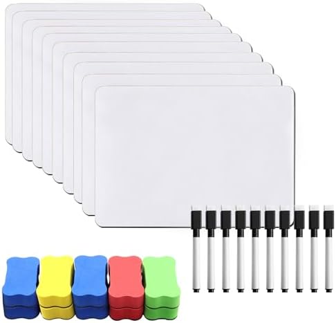 QNLEMON 10pcs A4 Whiteboard, Mini Whiteboard Double-sided Small ...