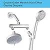 AZOS Chrome Double Outlet Shower Manifold, Suitable for Dual Sprayer ...