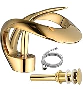 Elegant Bathroom Sink Faucet Single Hole,AUU Waterfall Chorme Vessel ...