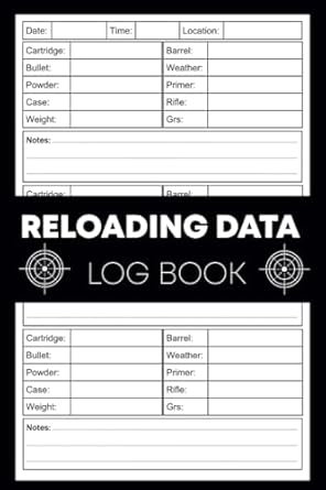 Amazon.com: Reloading Data Log Book: Log Sheets For Recording and ...