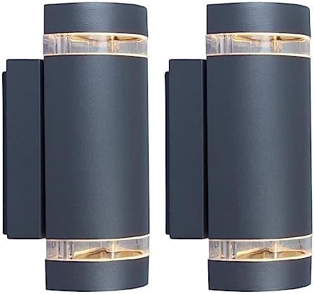 Britalia 2 Pack - Anthracite Dark Grey Outdoor Modern Up & Down Half ...