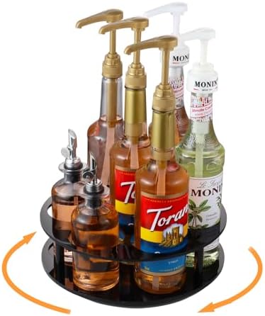 Amazon.com: Coffee Syrup Organizer 9 Bottles | 360° Rotating Coffee ...