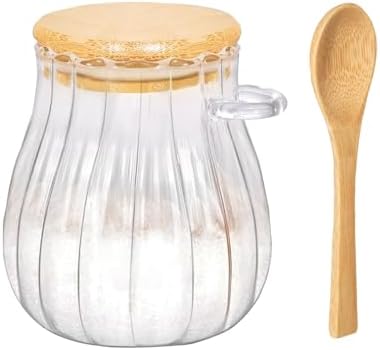 Amazon.com | Quald 15oz Sugar Container with Bamboo Lid and Spoon,Sugar ...