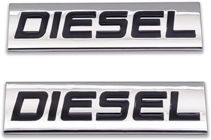 Amazon.com: EmbRoom Chrome Finish Metal Emblem Turbo Diesel Badge (Red ...