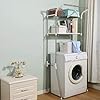 BAOYOUNI 2-Tier Over Washing Machine Storage Rack Metal Bathroom ...