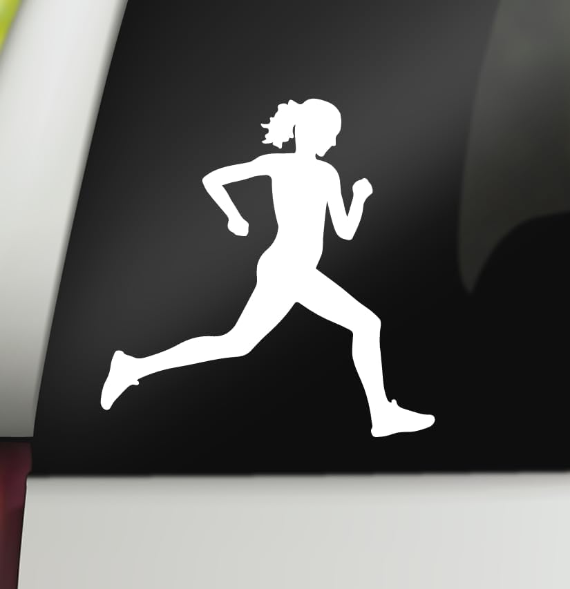 Amazon.com - Running Girl Decal | Marathon Decal | Run Girl Vinyl ...