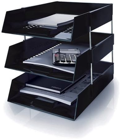 Nobel Plastic Filing Storage Letter Trays with Metal Risers, Document ...