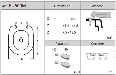 Yes sedileria Toilet Cesame Summary Dedicated Toilet Seat, Standard ...