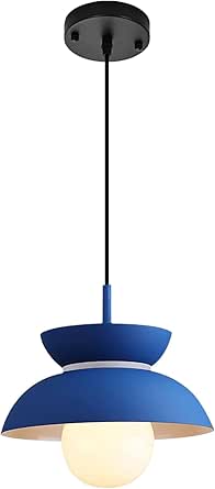 Jowjut Blue Pendant Light Fixtures Glass Globe Ceiling Hanging Lights ...