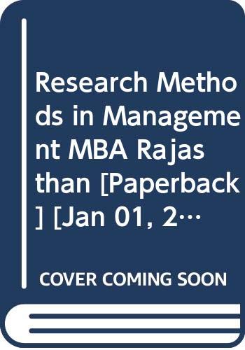Research Methods in Management MBA Rajasthan: Gupta Shashi K., Rangi ...