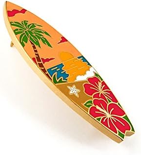 Amazon.com: Pinsanity Beach Sunset Surfboard Enamel Lapel Pin,Red,1.75 ...
