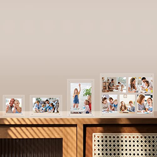 Snapklik.com : 4x4 Acrylic Frames 4 Pack, 20mm Thicker Frameless Clear ...