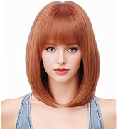 Amazon.com : Rugelyss Short Auburn Wigs for Women Ginger Copper Red ...