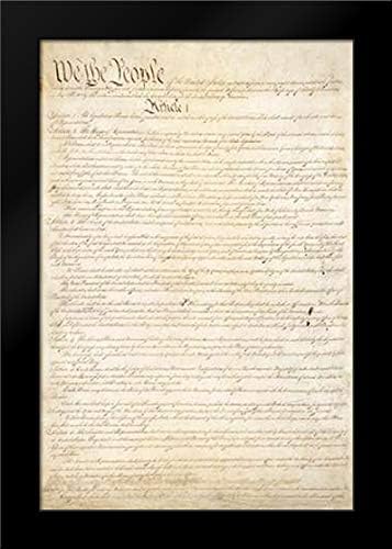Amazon.com: Constitution of the United States, 1787 17x24 Framed Art ...