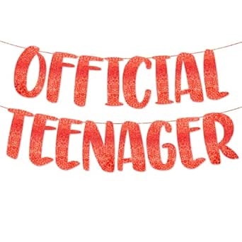 ITSYYBOO Official Teenager Red Glitter Banner - 13th Birthday Party ...