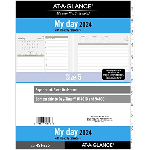 Daytimer 2025 Daily Planner Refills AT-A-GLANCE 2026 Planner, Daily, 8 ...