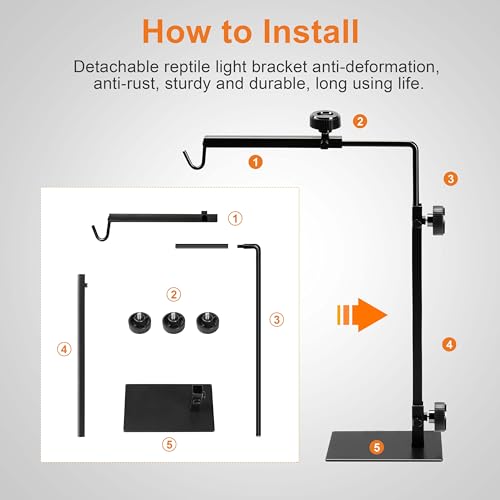 Snapklik.com : Simple Deluxe Reptile Adjustable Lamp Stand Metal Floor ...