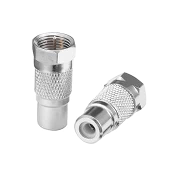 Amazon.com: CK RF F Male to RCA Female Adapter (2 Pack), 75 Ohm Gold ...