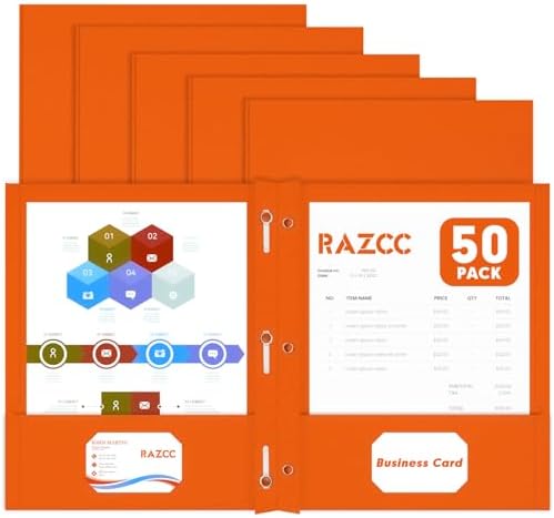 Amazon.com : Two Pocket Folders, RAZCC 50 Pack Two Pocket Folders with ...