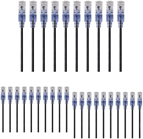 Amazon.com: Monoprice - 115157 SlimRun Cat6A Ethernet Patch Cable, 5ft Black 10-Pack & Cat6A ...