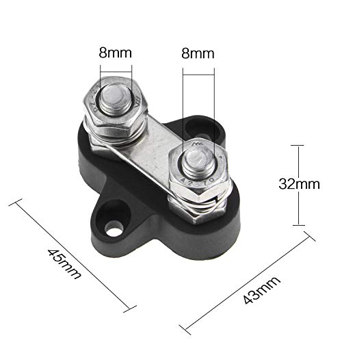 Snapklik.com : ZOOKOTO 2pcs DC 48V M8 (5/16) Dual Heavy-Duty Terminal ...