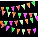 Amazon.com: Midnight Glo 78ft Neon Paper Pennant Banner Hanging ...