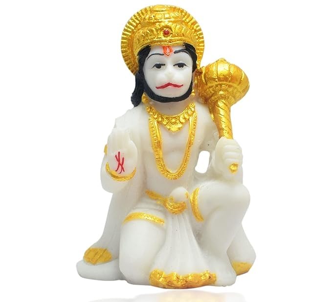 Buy KM PRODUCT Polyresin White Hanuman Ji Small Hanuman Ji Ki Murti ...
