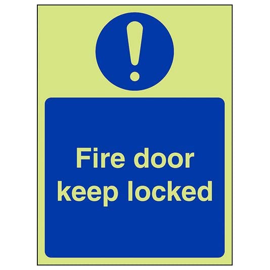 Safety Sign Sticker | Fire Door Keep Locked - Portrait Sign Sticker ...