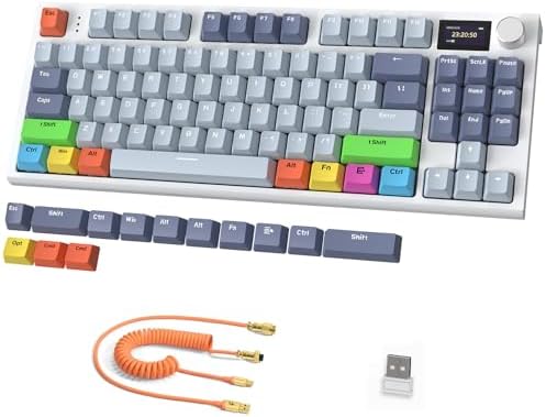 Amazon.com: KOORUI 75% Wireless RGB Gaming Keyboard,3 Mode BT/2.4Ghz ...