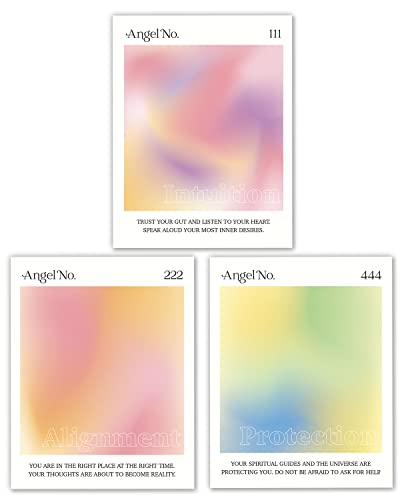 Amazon.com: Angel Number Posters - 111 222 444 Aura Wall Art Prints ...