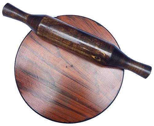 Buy Fokiya Wooden Chakla Belan Roti Roller Combo Set (Brown) Online at ...