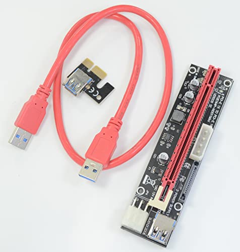 PCIE Riser 1X to 16X Crypto Graphic Card Extension GPU Mining Powered ...