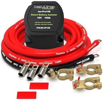 Amazon.com: Dual Battery Isolator Kit 12V - 140 Amp Voltage Sensitive ...