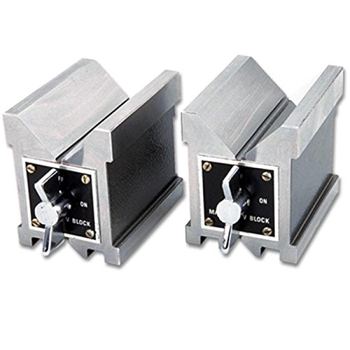 GROZ Magnetic Vee Block with brass knob| Ideal for holding round or ...