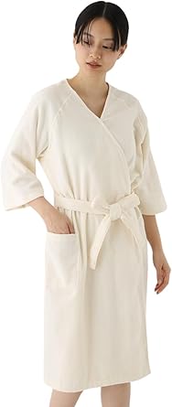 Amazon | [UCHINO] 【バスタオル1枚の軽さ】 エアリータッチラグランレディスローブ 速乾 吸水 薄手 軽量 保温性 綿100％ タオル生地 ルームウェア お風呂上り バスローブ ...