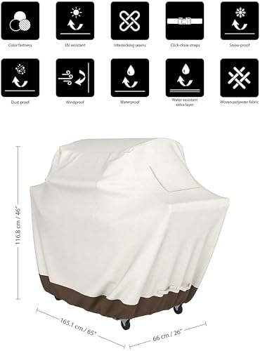 Amazon Basics Gas Grill Barbecue Cover, 65 inch, Large, Beige - Grill ...