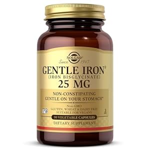 Solgar Gentle Iron 25mg, 90 Vegetable Capsules - Energy, Normal Red ...