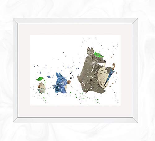 Totoro Marching Prints, Anime Watercolor, Nursery Wall Poster, Holiday ...