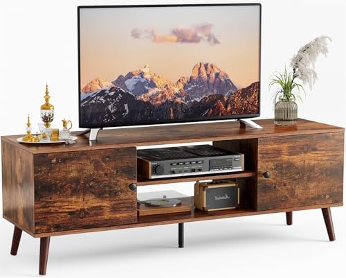 Amazon.com: Yechen Boho Natural Hand-Woven Rope TV Stand for Up to 65" TV, Mid-Century Modern TV ...