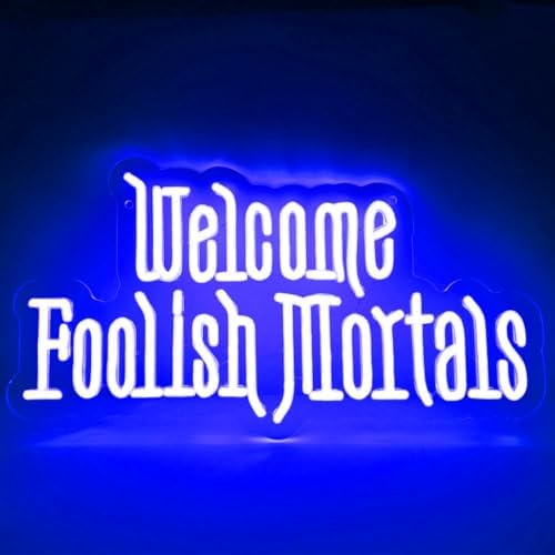 Amazon.com : Welcome Foolish Mortals Neon Sign,Dimmable Spooky Gothic ...