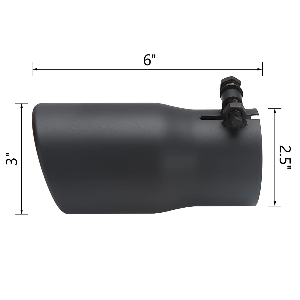 Snapklik.com : Exhaust Tip 2.5 Inlet 3 Outlet 6 Long, Bolt On Design ...