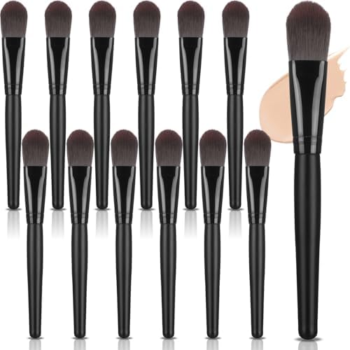 Amazon.com: Teenyyou 12 Pcs Flat Foundation Brushes with Soft Nylon ...