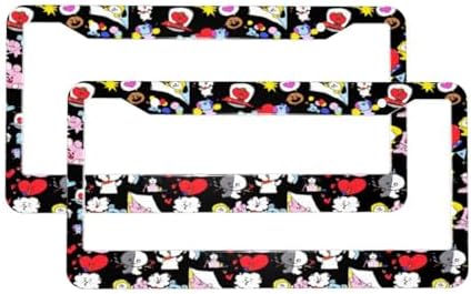 Amazon.com: Cartoon Licence Plate Frames Set of Two (with Accessories ...