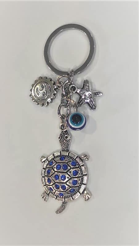Tortoise Turkish Feng Shui Evil Eye Turtle Good Luck Key Chain | Evil ...