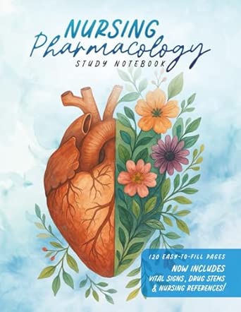 Nursing Pharmacology Study Notebook: Blank Medication Template Notebook ...