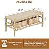 Amazon.com: DKLGG Entryway Storage Bench with Mesh Shelf & 2 Baskets ...