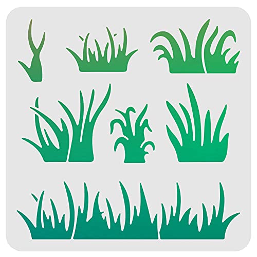 FINGERINSPIRE Grass Stencils Template 30x30cm Plastic Grass Drawing ...